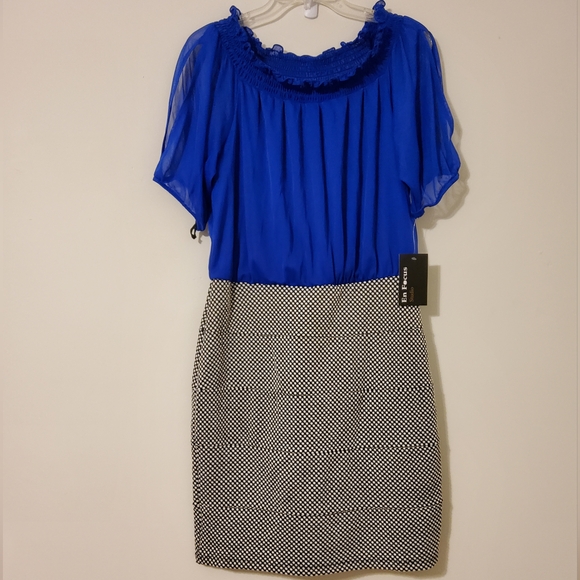 Enfocus Studio | Dresses | Enfocus Studio Blueblack And White Polka Dot ...